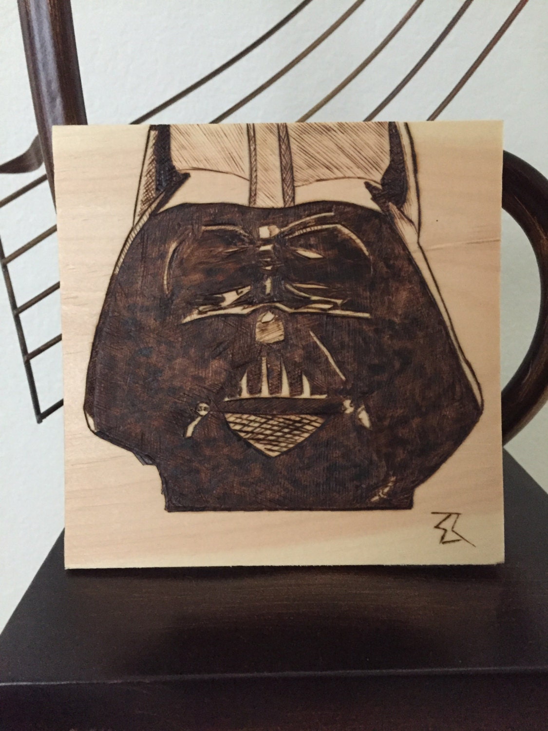 Darth Vader Hand-Burned Wood Pyrography