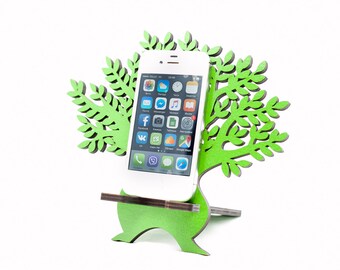 Wooden phone stand | Etsy