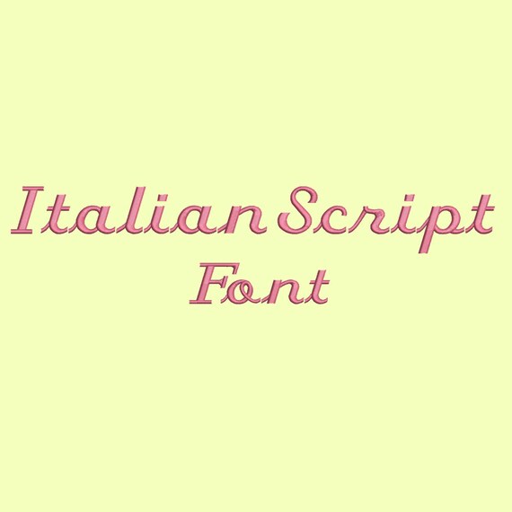 4 Size Italian Script Font Embroidery Designs BX fonts