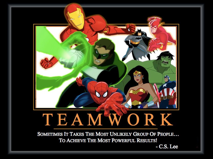DC & Marvel INKspiration 1: TEAMWORK by 4INKspiration on Etsy