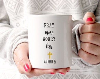 Pray More Worry Less Vinyl Wall Decal Wall Quotes Bible
