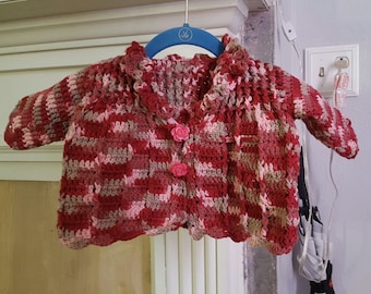 Items similar to Hand Crochet Jacket White and Short style on Etsy