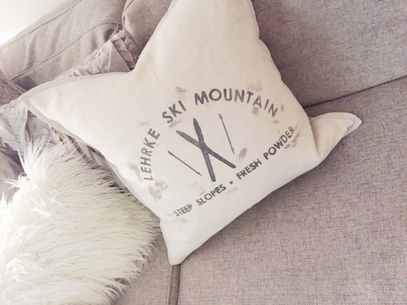 Custom Ski Pillow 18 x 18 home decor cushion by designdistrictt