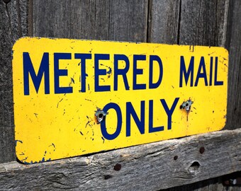 Items similar to Salvage US Mail Metal Post Office Sign Vintage ...