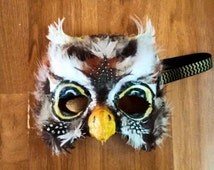 Popular items for feather owl mask on Etsy