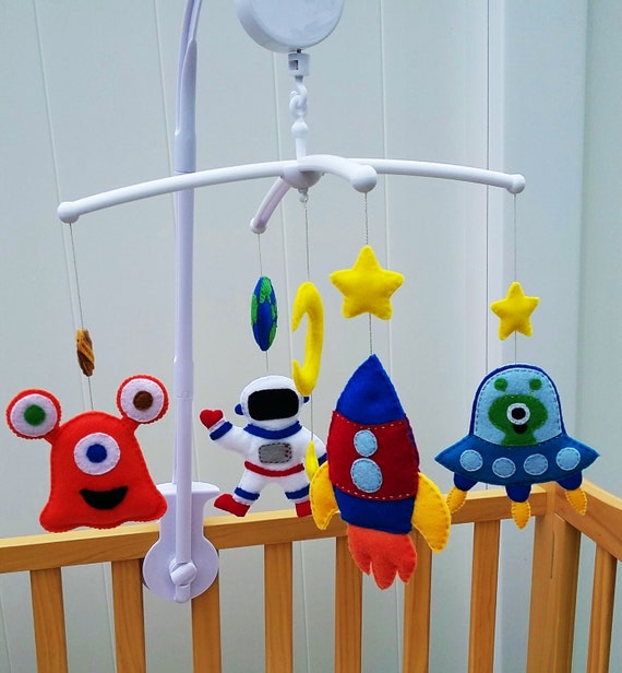 Space baby mobileBaby boy crib mobileAlien by CozyFeltCraftAndMore