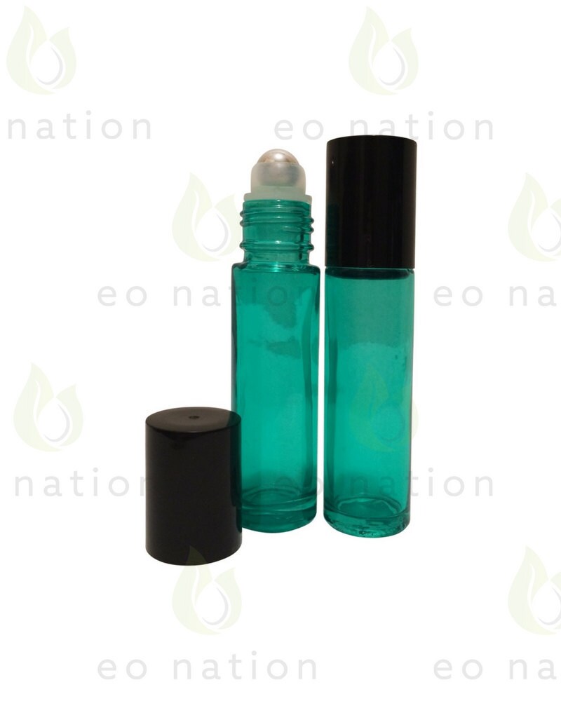 Caribbean Green 10 Ml Roller Bottles With Stainless Steel