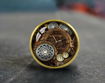 Steampunk CatDrawer knobs/Handmade Vintage Bronze Dresser