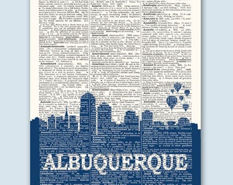 Albuquerque Skyline Art Print Albuquerque Artwork
