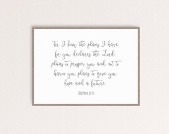 Jeremiah 29 11 print | Etsy