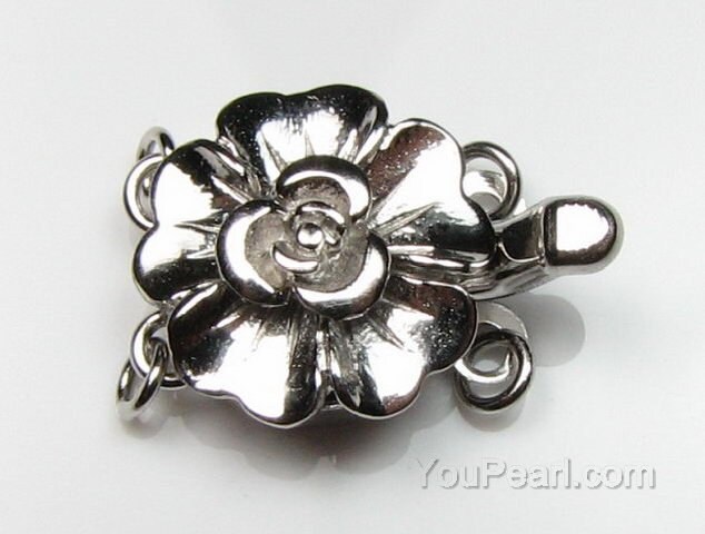 Sterling silver clasp large flower clasp box clasp double