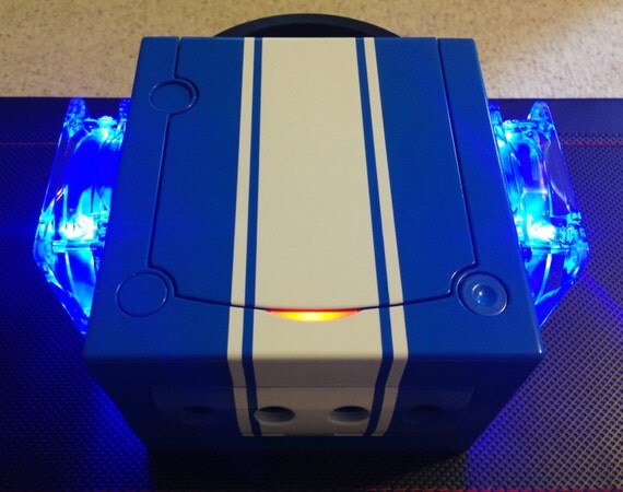 Custom Painted Gamecube with LED Fans by RadModConsoles on Etsy