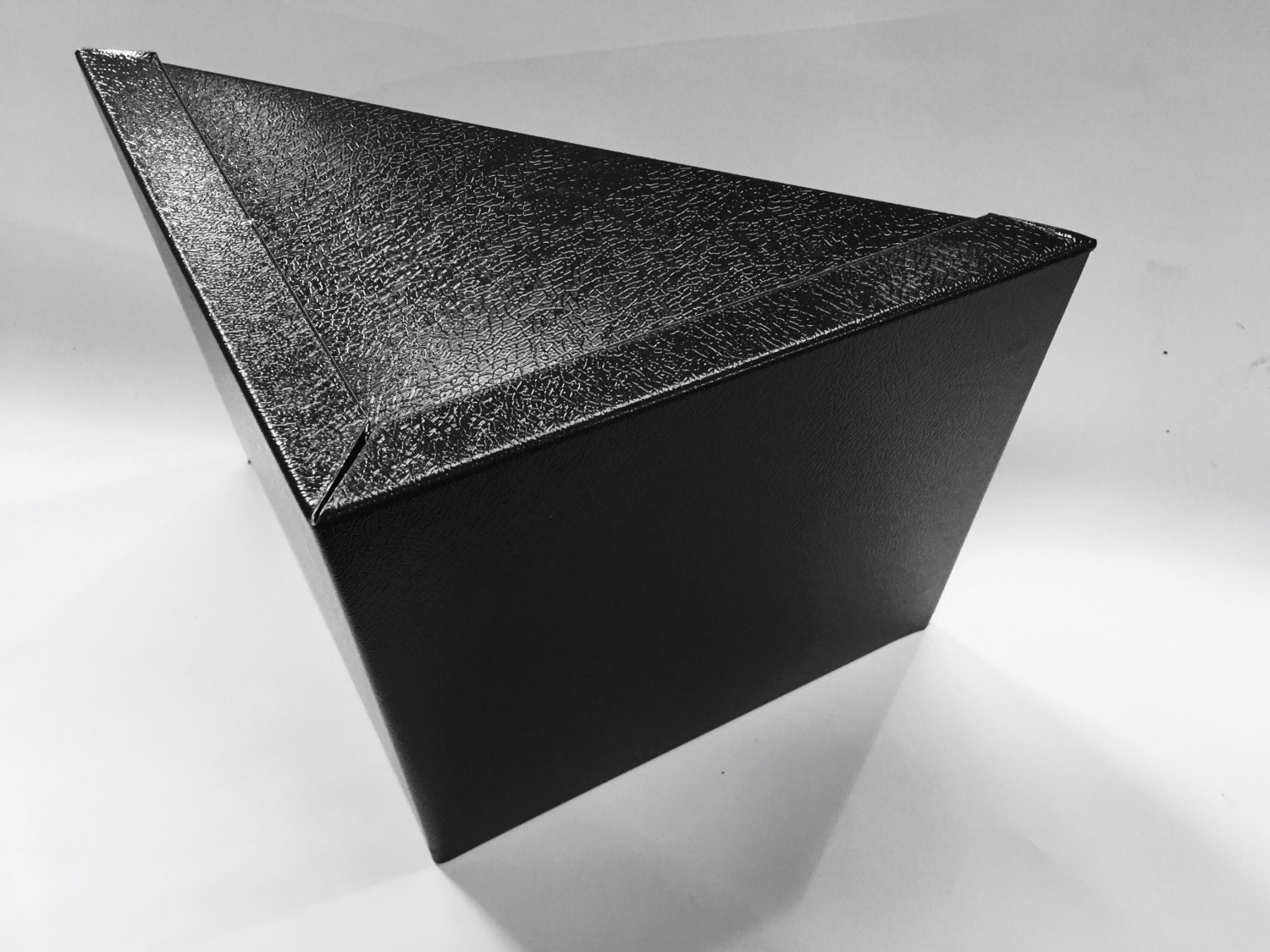 Small Triangle Handmade Metal Planter, Black Coated Metal Finish