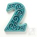 ceramic house number 3 turquoise by pracowniazona on Etsy