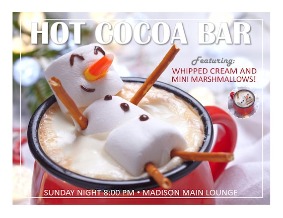 Hot Cocoa Bar Program Advertisement Text Fully Editable