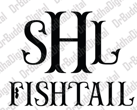 Sale Fishtail Monogram Font SVG Collection Fishtail