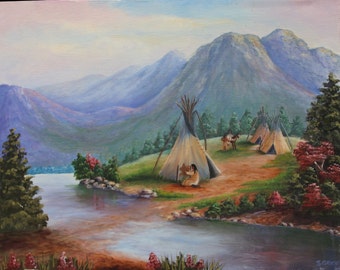 Teepee painting | Etsy