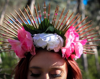 Spike flower crown | Etsy