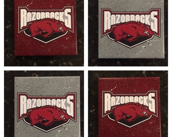 Items similar to Arkansas Razorbacks Football Word Art Tile Sign on Etsy