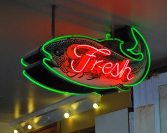 Fresh fish sign | Etsy