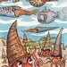 Kraken Giant Squid Pirate Ship Art Print by SepiaLepus on Etsy