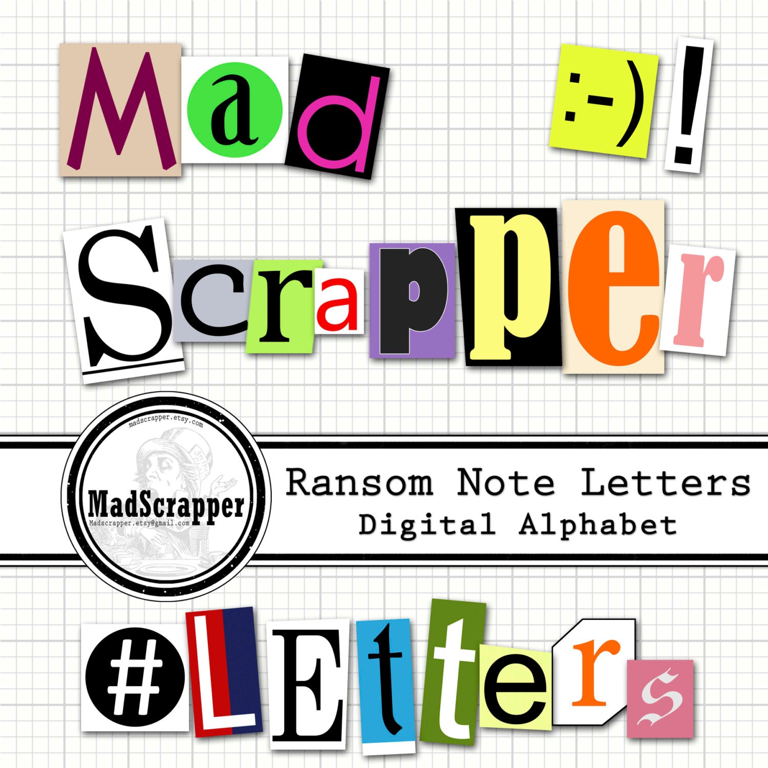 Digital Alphabet Ransom Note Magazine/Print Letters by madscrapper