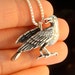Raven Necklace Raven Jewelry Raven Pendant with Ruby Bird