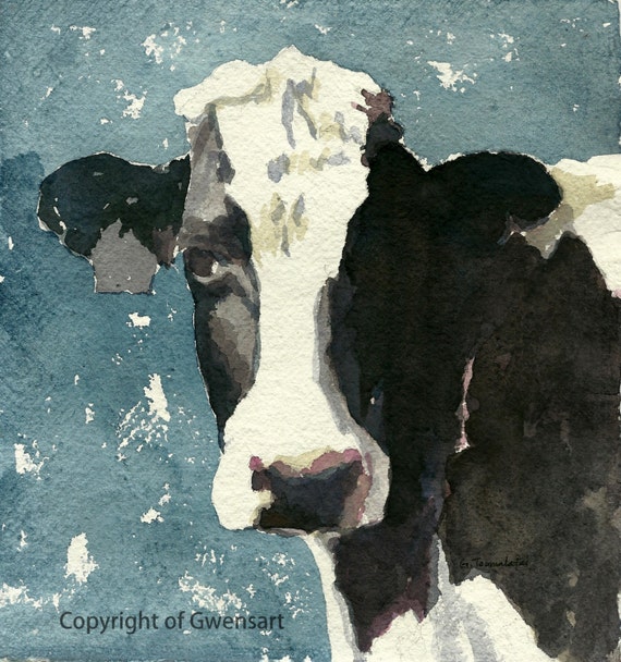 Cow PRINT 11 x 14 paper size cow art print of original