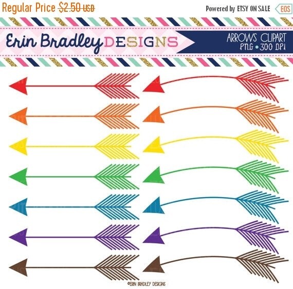 SALE Arrow Clipart Graphics Instant Download by ErinBradleyDesigns