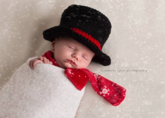 Baby Top Hat Crochet Black Baby Top Hat Baby Boy Top Hat