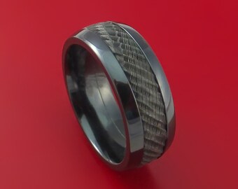 Black Zirconium Ring Traditional Style Band by StonebrookJewelry