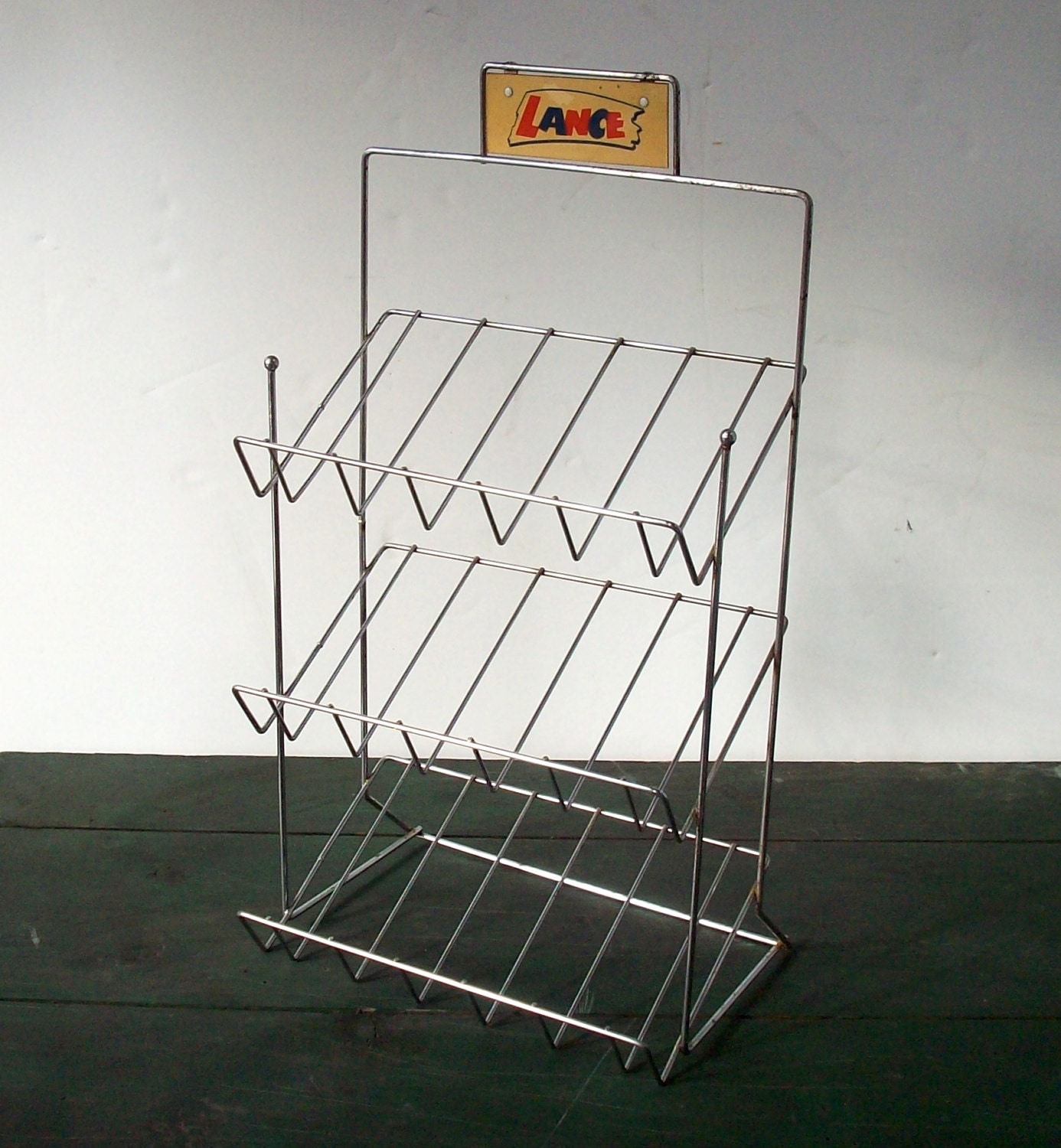 Vintage Store Merchandising Wire Rack / LANCE / Metal Rack / Storage ...