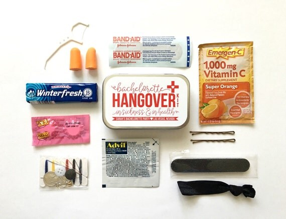 Bachelorette Hangover Kit Bachelorette by sweettalkdesigns on Etsy