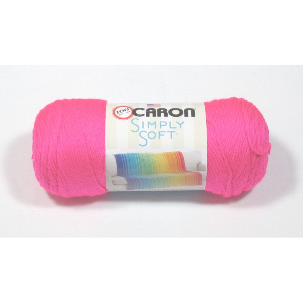 Caron Simply Soft Yarn Neon Pink 6oz