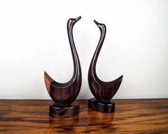 Carved wooden swan | Etsy