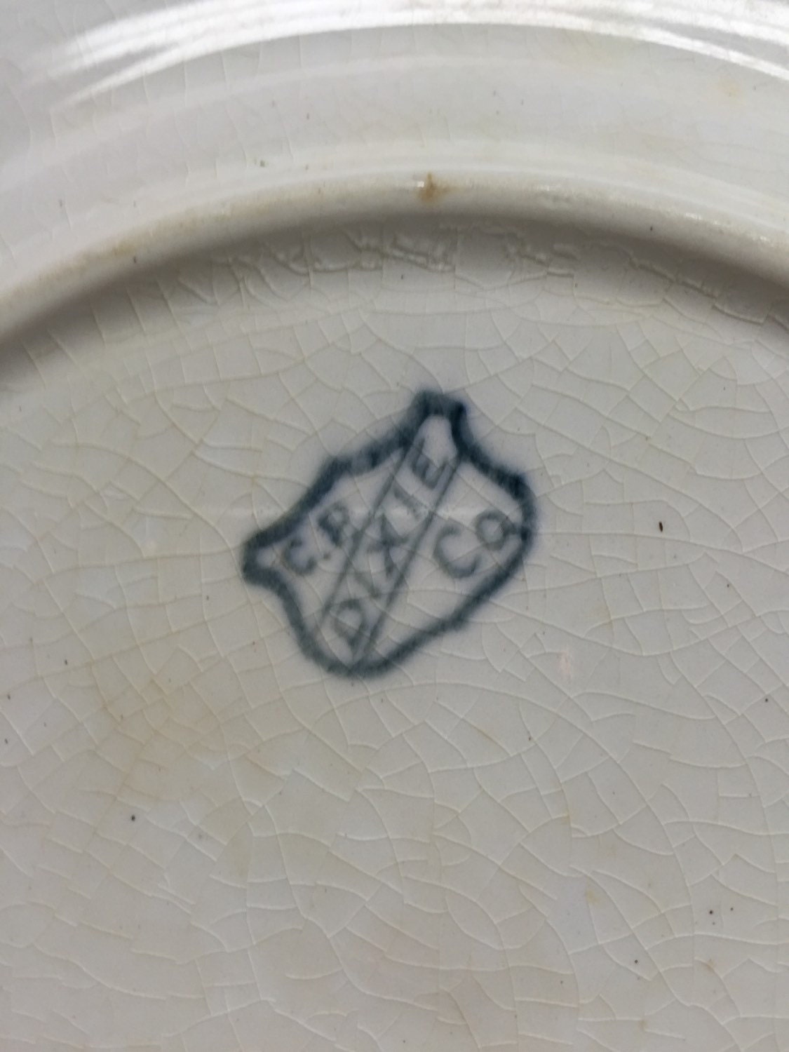 Ironstone Platter Marked CP Co Dixie Chester Pottery Company