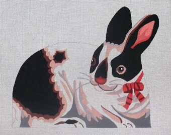 Needlepoint Rabbit Canvas Bunny Beanbag by ADragonsTaleDirect