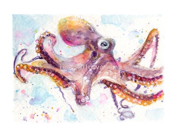 Octopus Art Poster Set Of 6 Octopus Ink Drawing Art Print