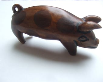 Wood carved pig | Etsy