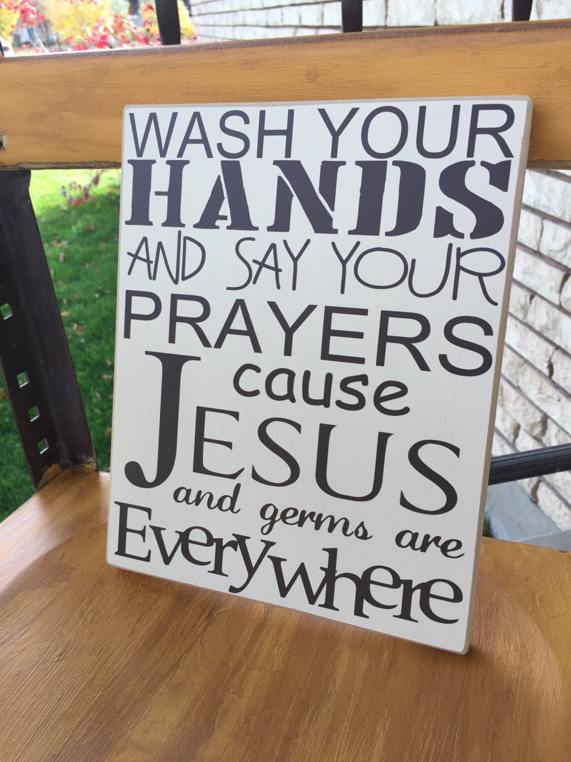 Wash Your Hands Say Your Prayers Jesus and Germs Vinyl