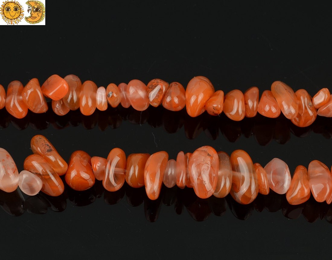 35 inch strand of Southern Red Agate chip beads 5-8mm | diybeads888