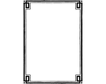 Border rubber stamp | Etsy