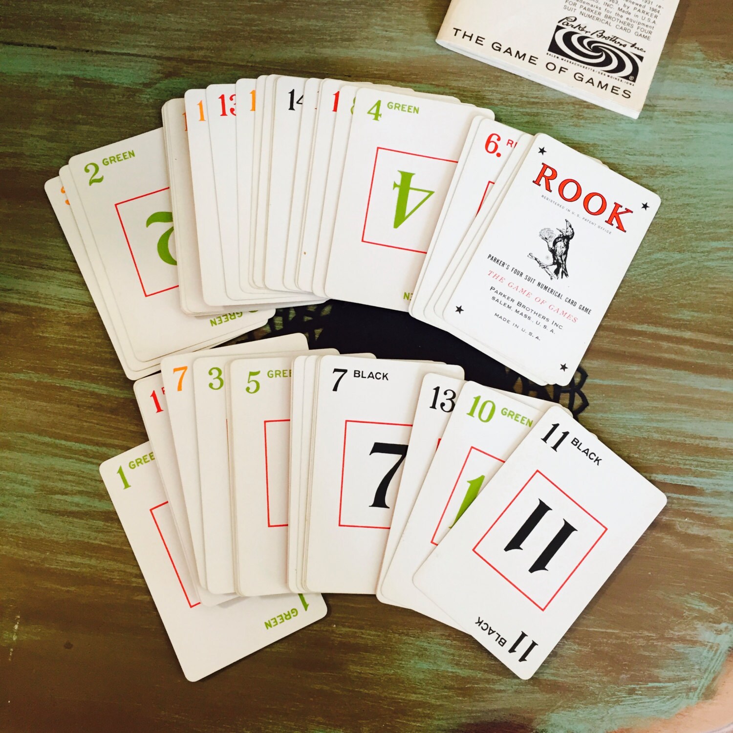 ROOK Card Game / Vintage Red Rook Playing Cards 1964 Great for Collage ...