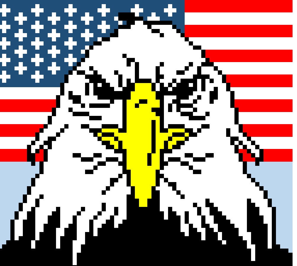 EAGLE AND FLAG C2C Graph Pattern with written color/count