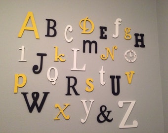 Wooden Alphabet Letters Alphabet Wall ABC Wall Alphabet Set