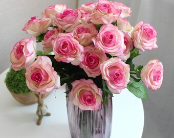 Real Touch Flowers White Roses 20 Stems Realistic Off White