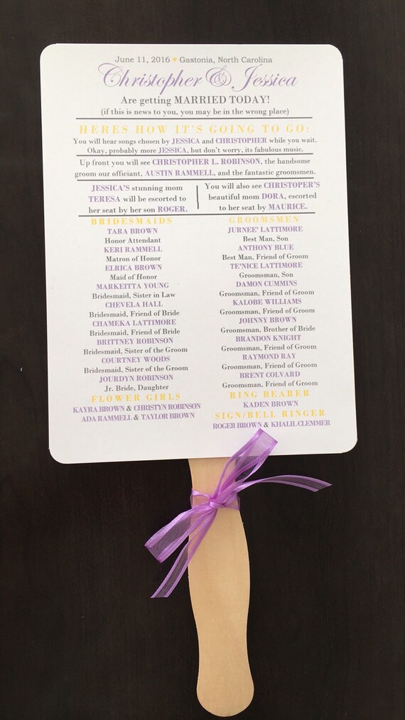 Fan Wedding Program Poems