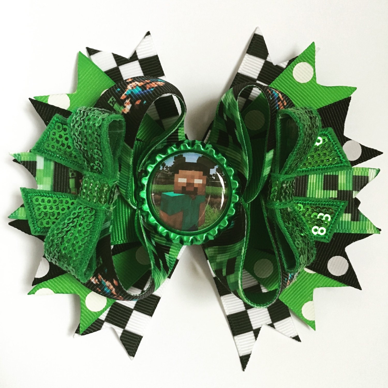Minecraft Hair Bow by BowBusiness on Etsy
