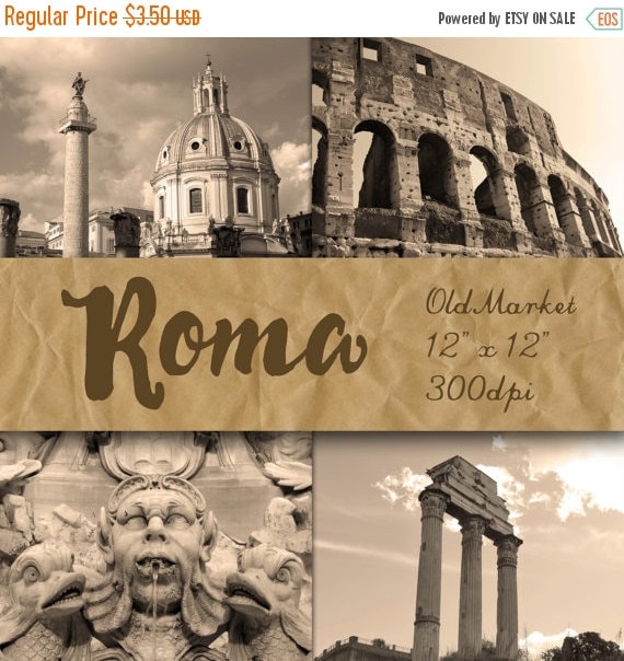 SALE Roma Digital Papers Photographs of Rome Rome by OldMarket
