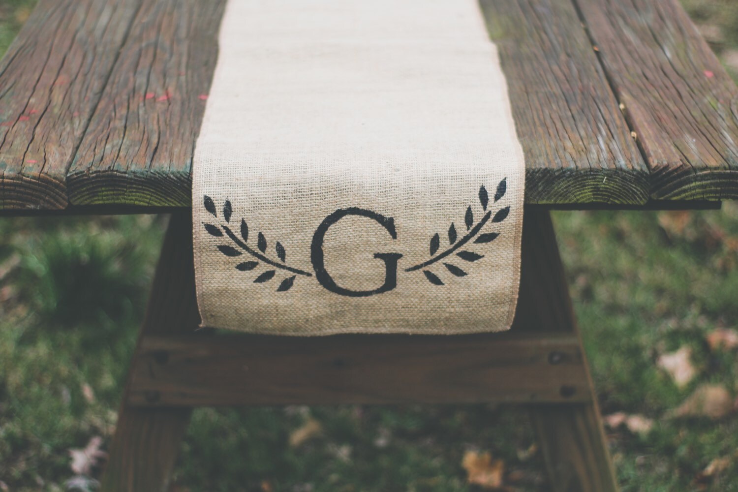 Monogram letter runner scroll accent by janes2daughters on Etsy